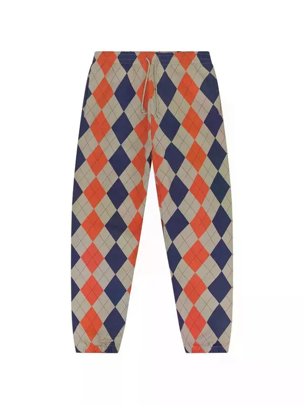 DENIM TEARS Intarsia-knit Argyle Track Pants - Brown