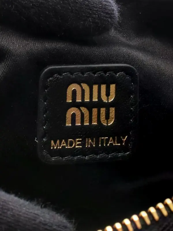 Miu Miu Satin Shoulder Bag - Black