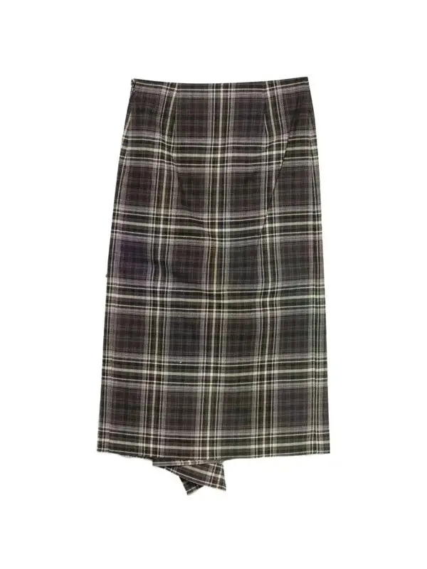 ALYSI Tartan Print Asymmetric Skirt