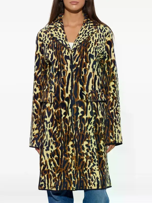 Marni Animalier Wool Chenille Coat - Yellow