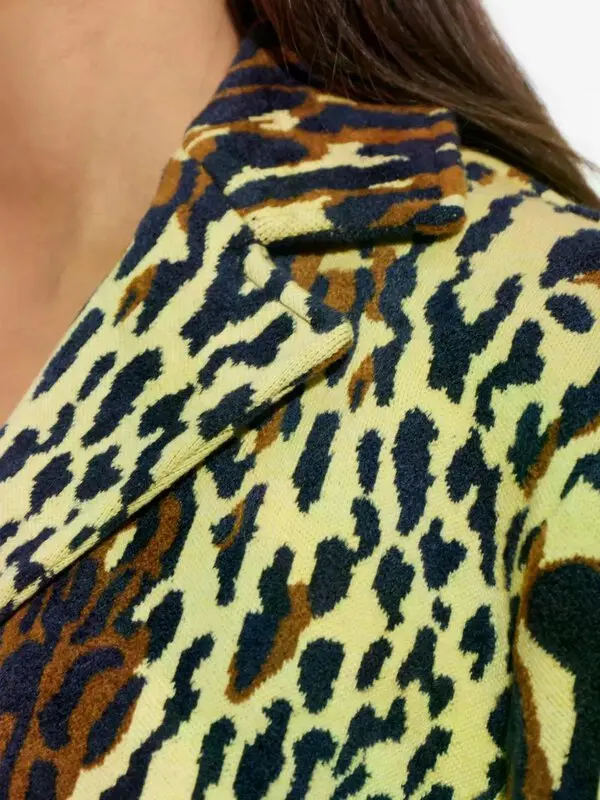 Marni Animalier Wool Chenille Coat - Yellow