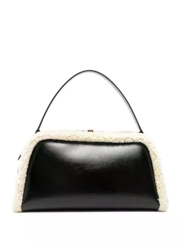 Khaite Shearling-trimmed Leather Tote Bag
