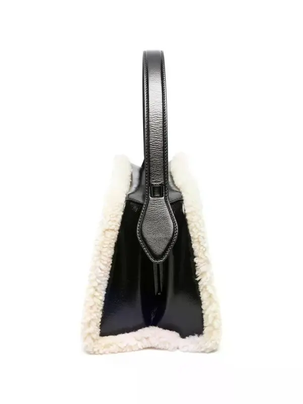 Khaite Shearling-trimmed Leather Tote Bag