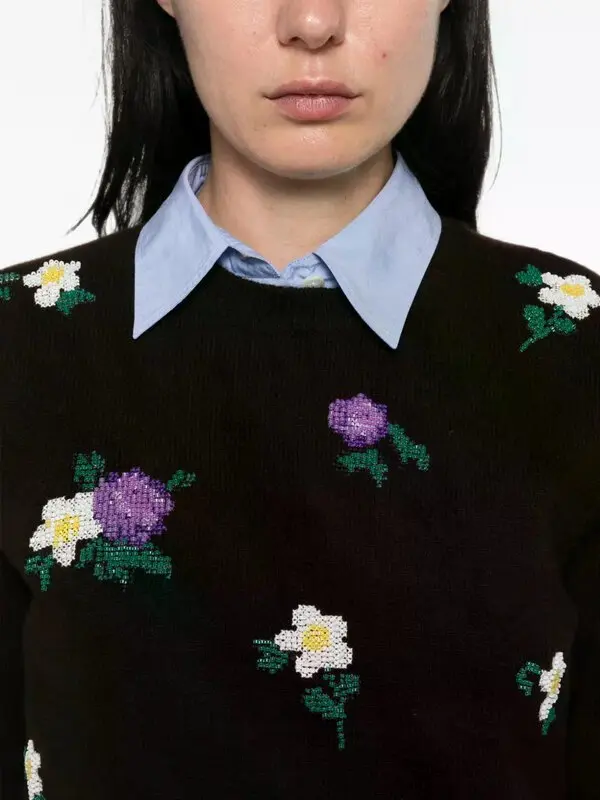 Maje Floral-beaded Short-sleeve T-shirt