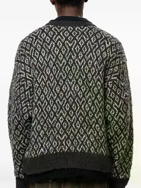 Mihara Yasuhiro Diamond Knit V-neck Sweater