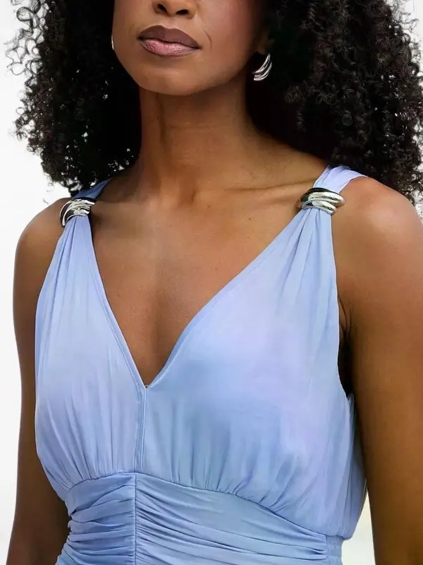 MORGAN Ruched Side-slit Maxi Dress