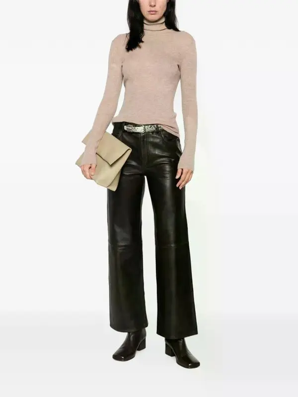 Maje Ribbed Knit Roll Neck Sweater