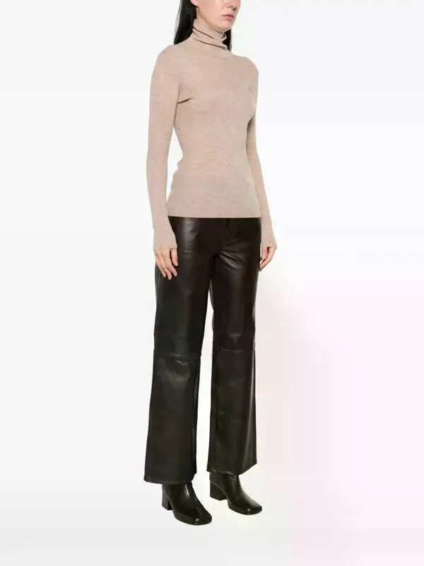 Maje Ribbed Knit Roll Neck Sweater