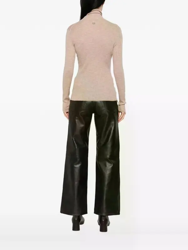 Maje Ribbed Knit Roll Neck Sweater