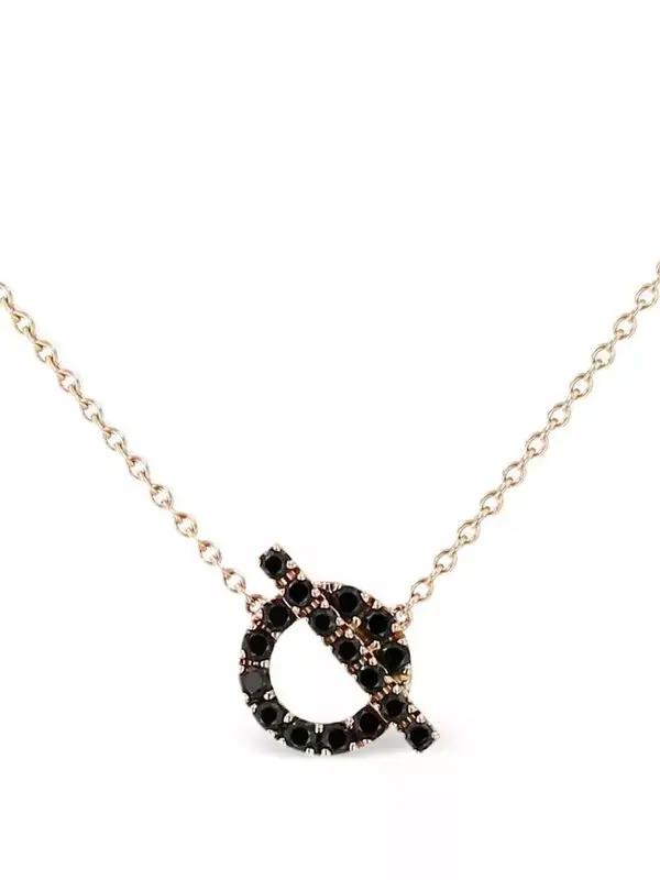 Hermès 18k Rose Black Spinel Pendant Necklace - Gold