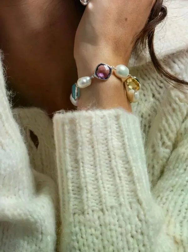 DOWER & HALL Candy Gemstone Pearl Bracelet