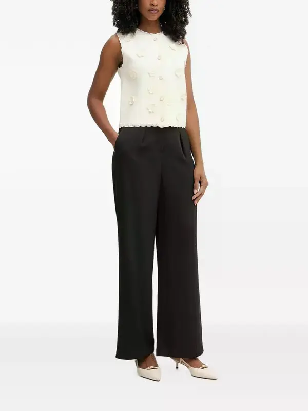 MORGAN Floral-appliqué Lace-trim Cardigan