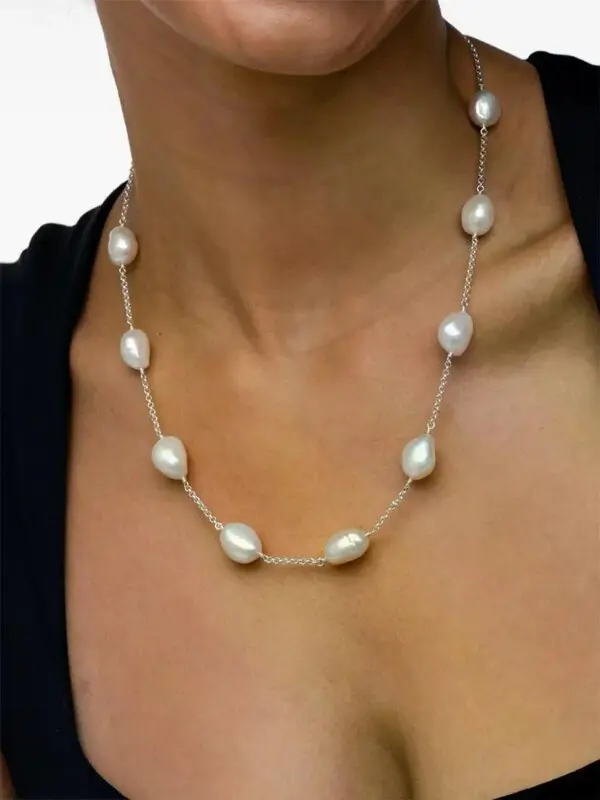 DOWER & HALL Baroque Luna Pearl Chain Necklace