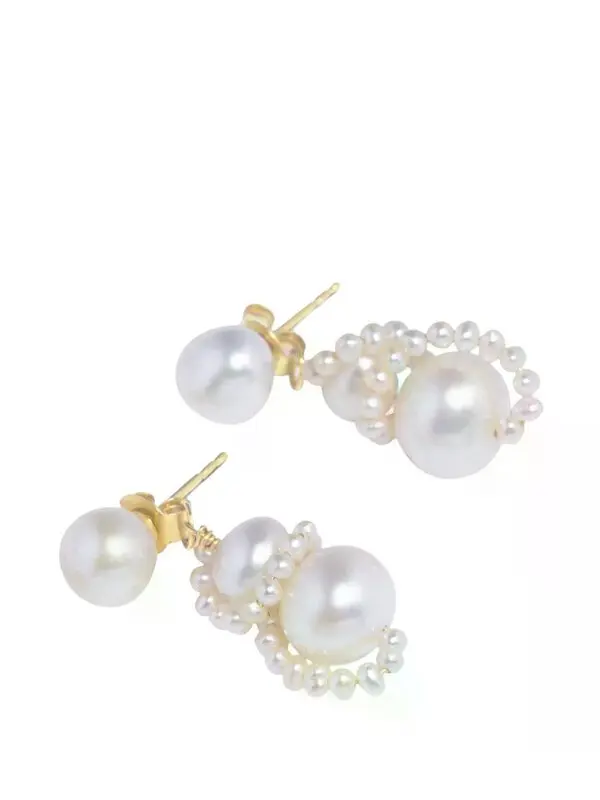 Completedworks Pearl Embellished Drop Earrings - Gold