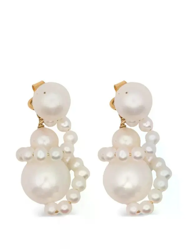 Completedworks Pearl Embellished Drop Earrings - Gold