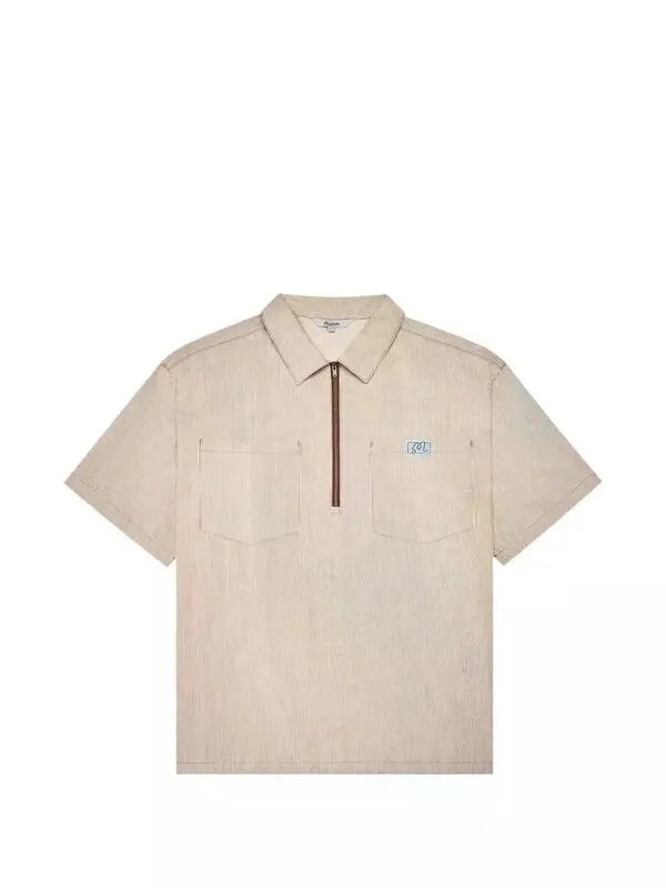 MALBON The Hickory Stripe-print Shirt - Neutrals