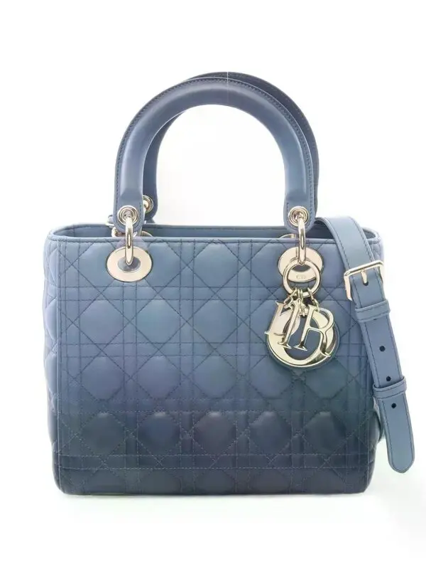 Dior 2010s Lady Cannage Handbag - Blue