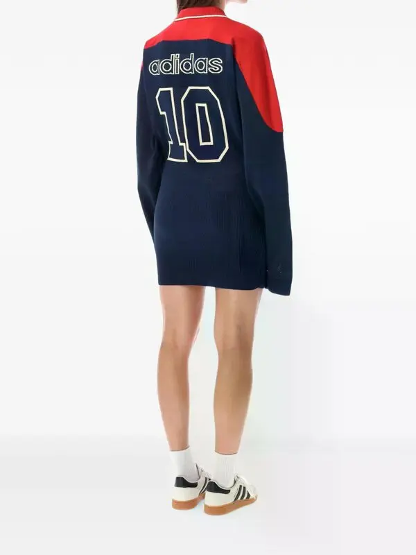 Adidas Colour-block Mesh-knit Mini Dress