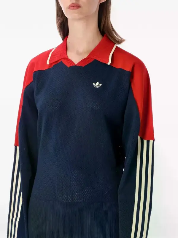 Adidas Colour-block Mesh-knit Mini Dress