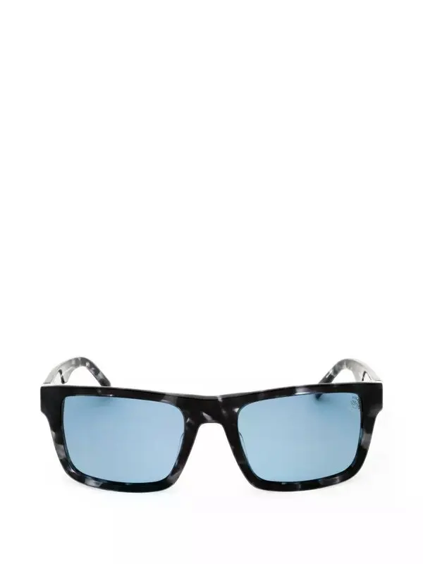 Timberland Rectangle Frame Sunglasses With Tortoiseshell Effect And Blue Lenses