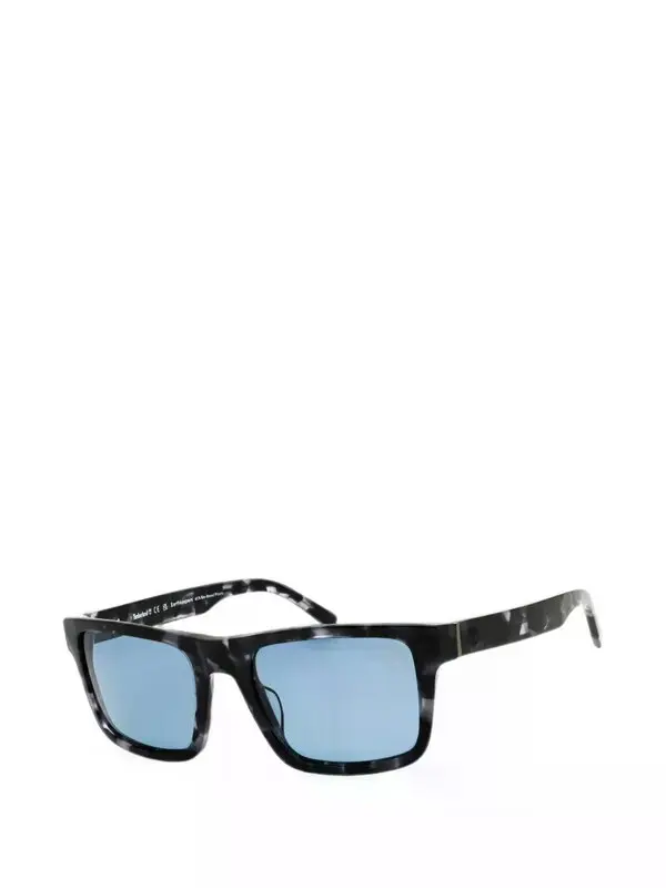 Timberland Rectangle Frame Sunglasses With Tortoiseshell Effect And Blue Lenses