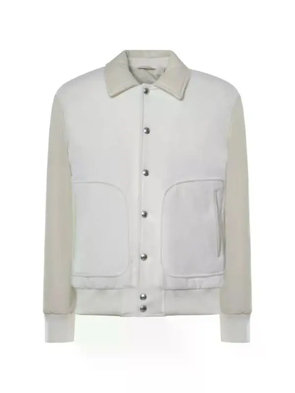 Eleventy Panelled Press-stud Jacket - White