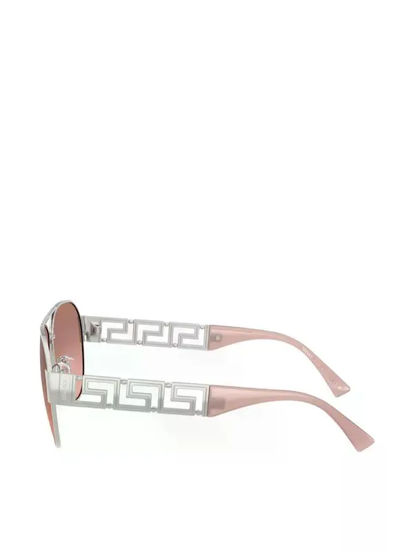 Versace Greca Pilot Frame Sunglasses - Silver