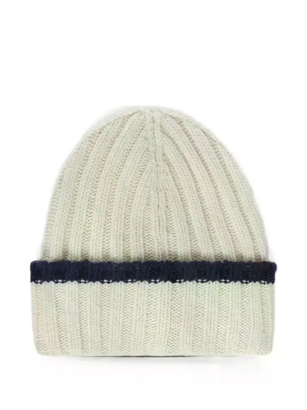 FAY Ribbed-knit Stripe Beanie Hat