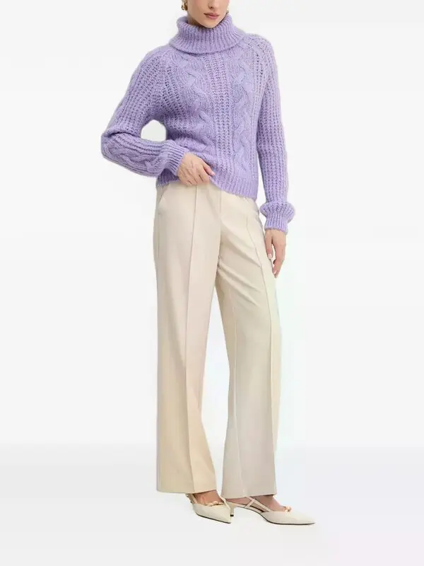 MORGAN Cable-knit Roll-neck Sweater
