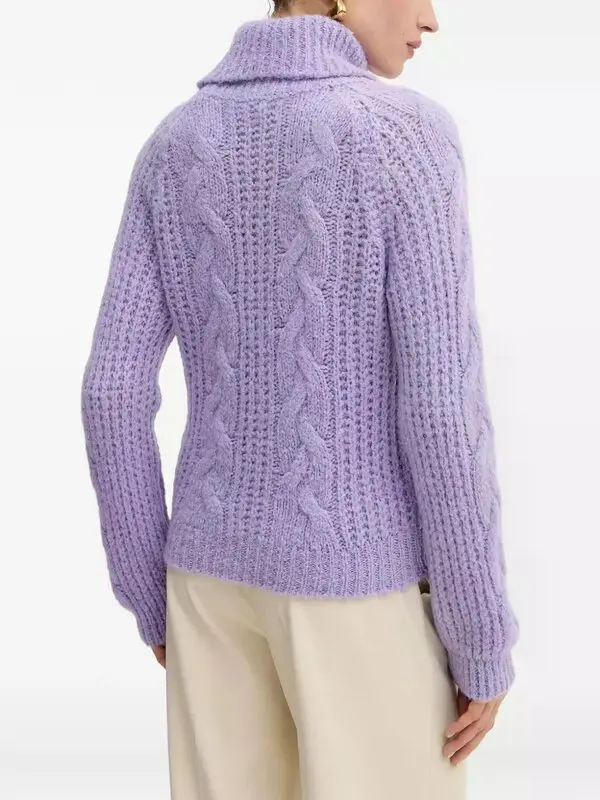 MORGAN Cable-knit Roll-neck Sweater