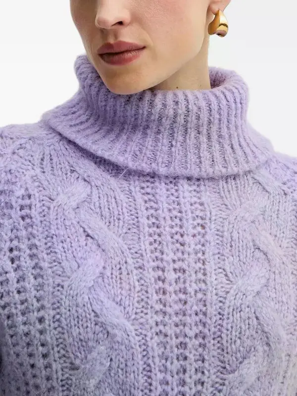 MORGAN Cable-knit Roll-neck Sweater