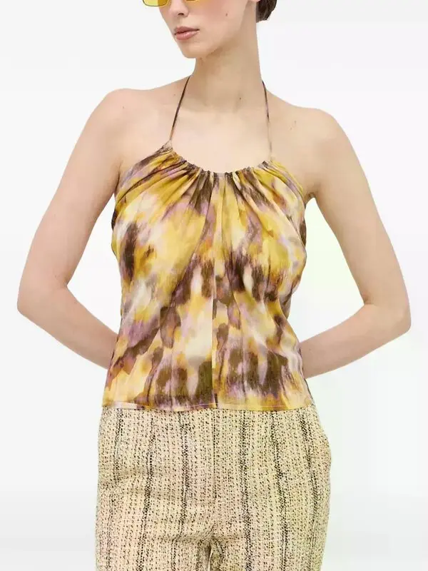 MORGAN Abstract Print Halterneck Top