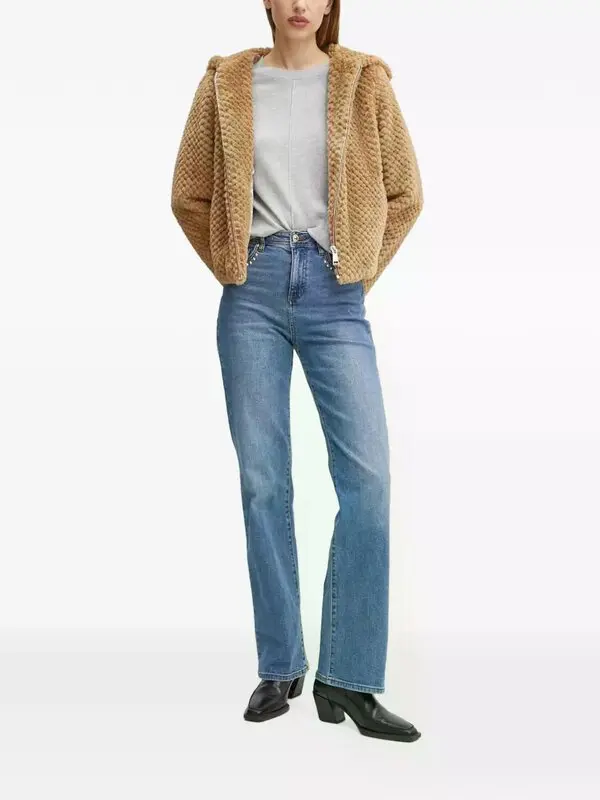 MORGAN Stud-embellished Stonewashed Bootcut Jeans