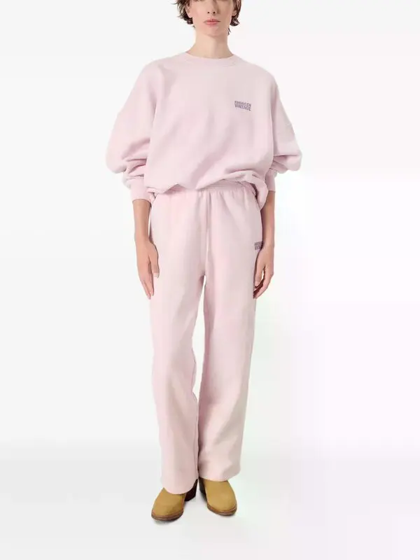 American Vintage Plizzy Logo-patch Track Pants - Pink