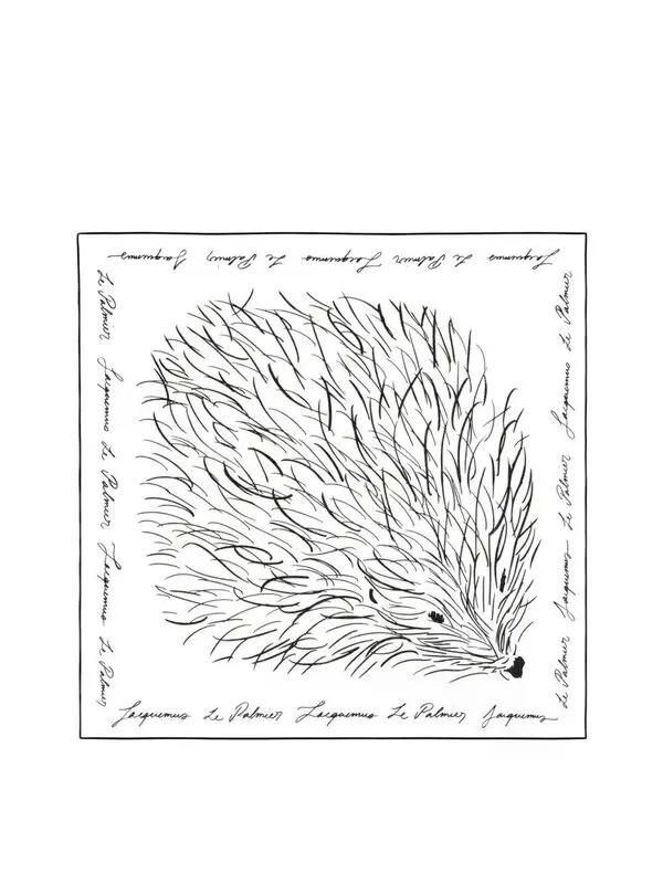 Jacquemus Le Foulard Herisson Hedgehog-print Silk Scarf - White