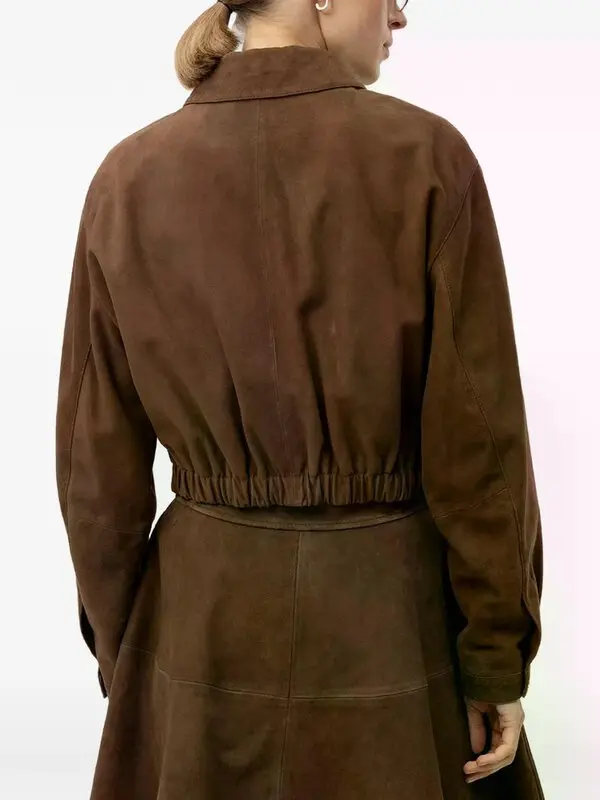Hugo Suede Jacket With Gathered Hem