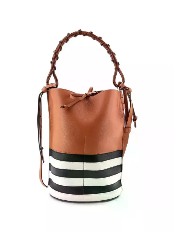Loewe Gate Top Handle Leather Medium Bucket Bag - Brown