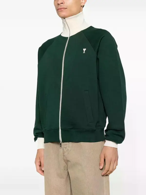 AMI Paris De Coeur Zip-up Sweater