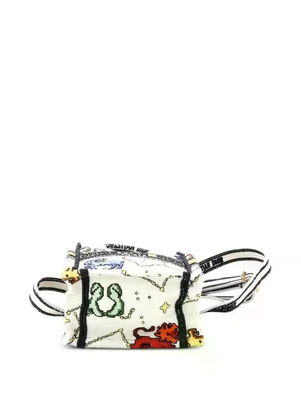 Dior Pixel Zodiac Embroidered Canvas Mini Tote Bag