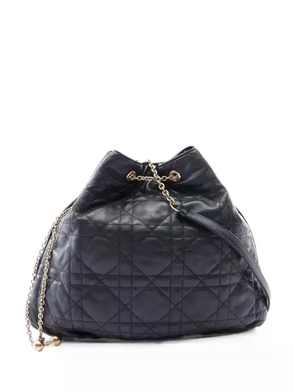 Dior 2010s Ami Cannage Bucket Bag - Black