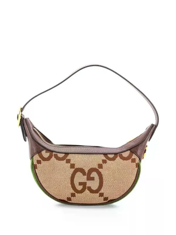 Gucci Ophidia Half Moon Bag Jumbo Gg Canvas Mini Hobo Bag - Brown