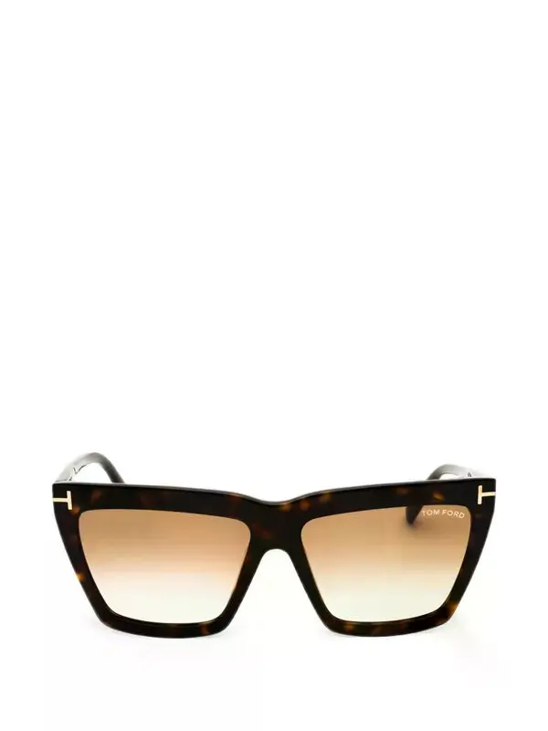 TOM FORD Tortoiseshell-effect Rectangle-frame Sunglasses - Brown