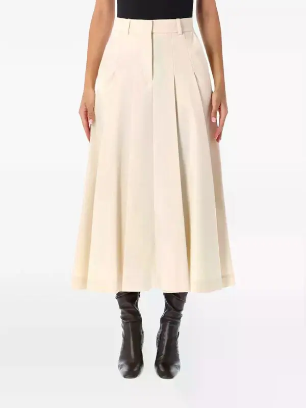 BY MALENE BIRGER Edena Pleated A-line Midi Skirt - White
