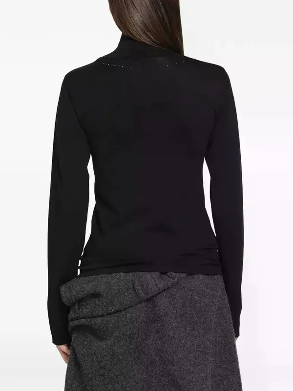 PILLINGS Perforated Turtleneck Sweater