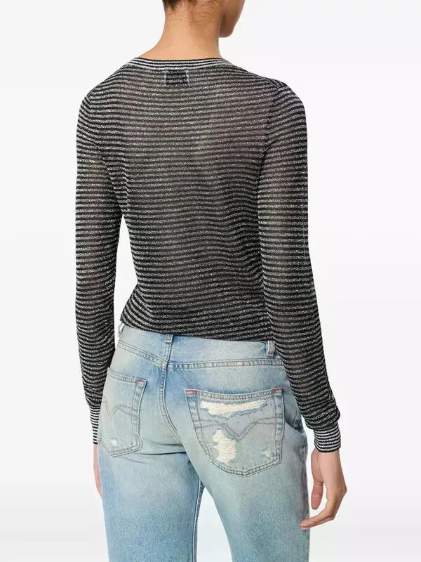 Isabel Marant Étoile Cenaya Striped Lurex Knit T-shirt - Black