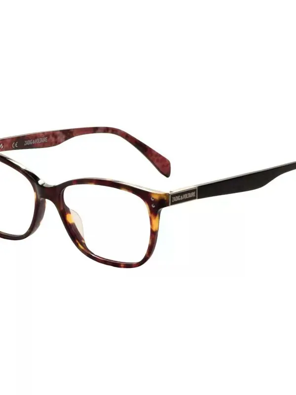 Zadig&Voltaire Tortoiseshell Effect Rectangle Frame Eyeglasses - Brown
