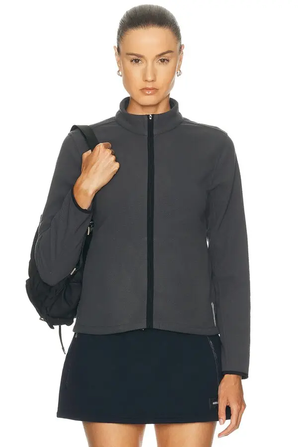 Literary Sport Lucille Fleece Zip-up Jacket - Dark Grey