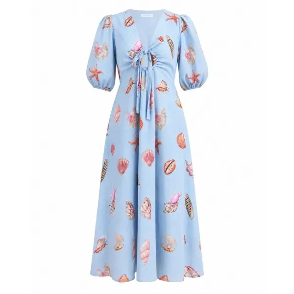 PALM COLLECTIVE Corsica Shell Maxi Dress - Blue