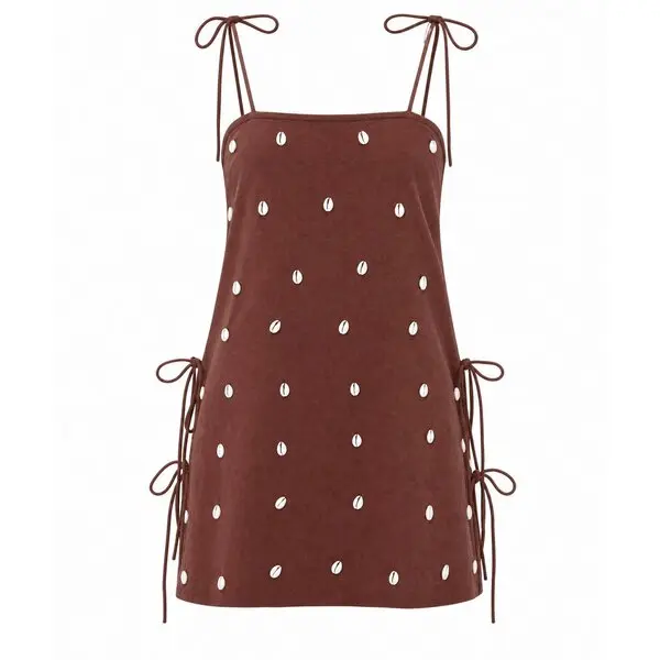 PALM COLLECTIVE Dede Cowrie Shell Beaded Dress