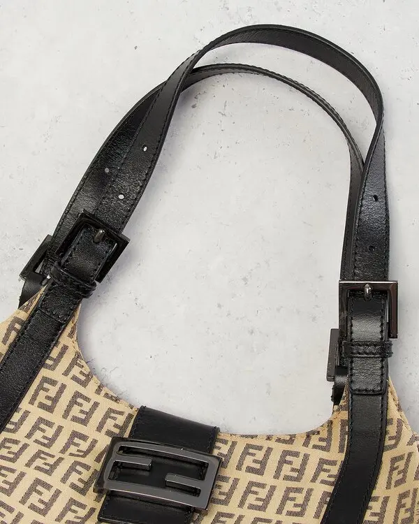 FWRD RENEW Fendi Zucca Canvas Shoulder Bag